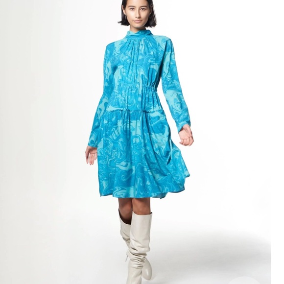 The Kit | Dresses | The Kit Joey Dress In Aqua Swirl | Poshmark